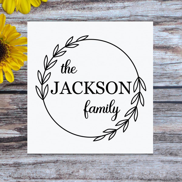 Last Name Decal - Etsy
