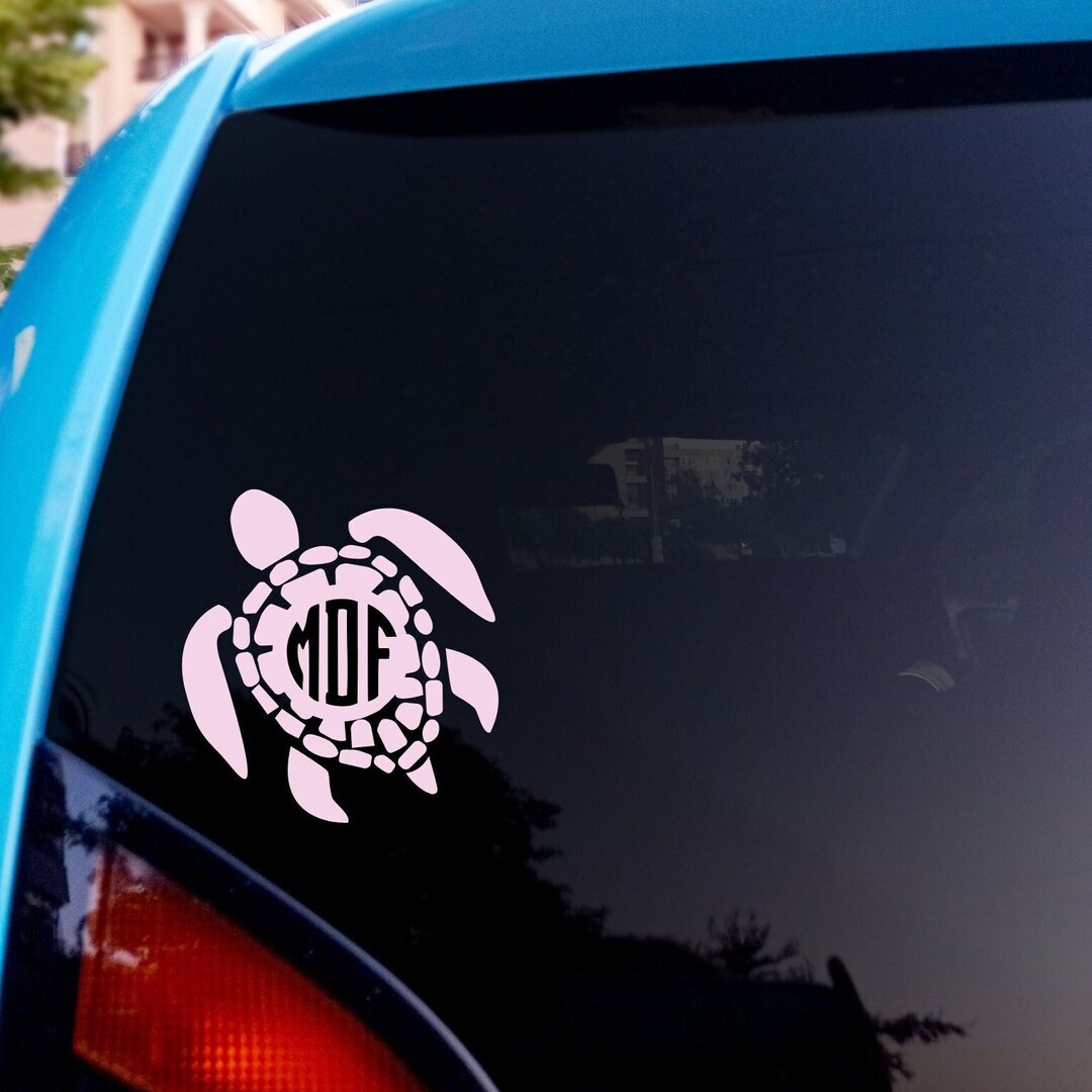 Sea Turtle Monogram Decal: Beach Car Sticker, Laptop Decal - Etsy