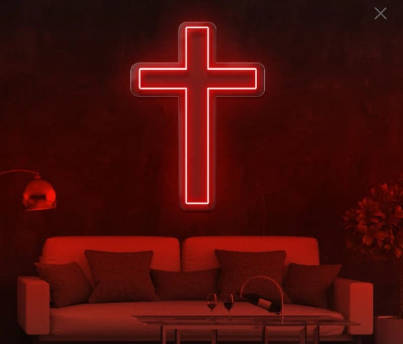 Holy Cross Neon Sign ~ Jesus Cross Neon Sign ~ Church Decor for Wedding ...