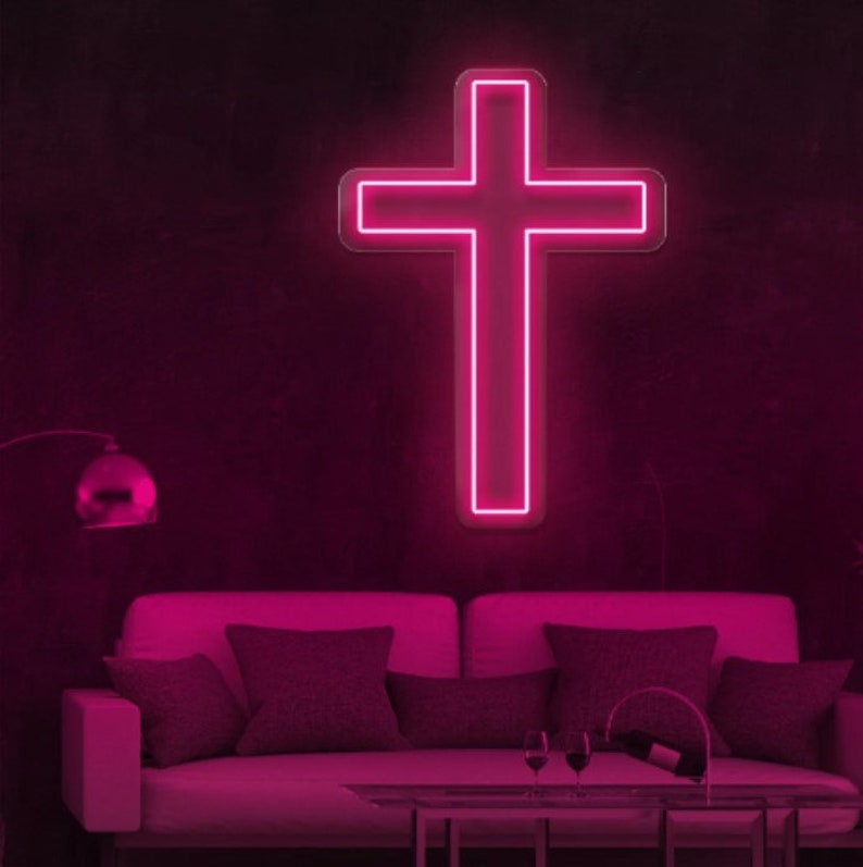 Holy Cross Neon Sign ~ Jesus Cross Neon Sign ~ Church Decor for Wedding ...
