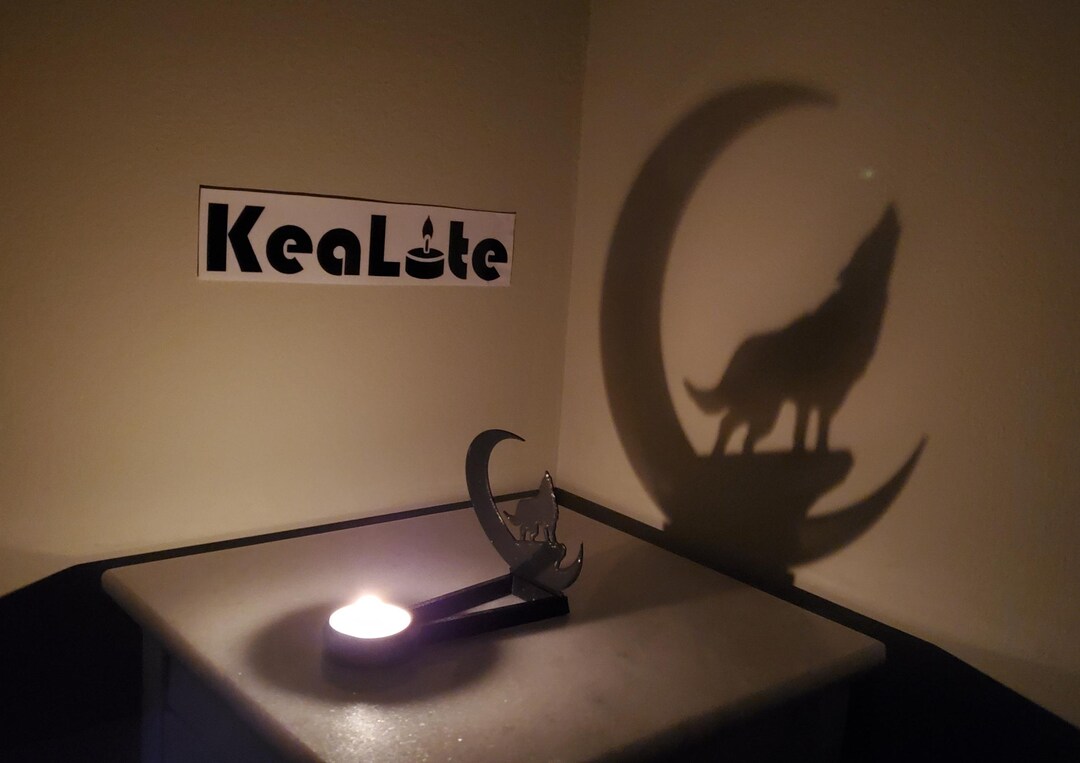 Kealite Howling Wolf Shadow Caster (tealight Candle Sold Separately ...