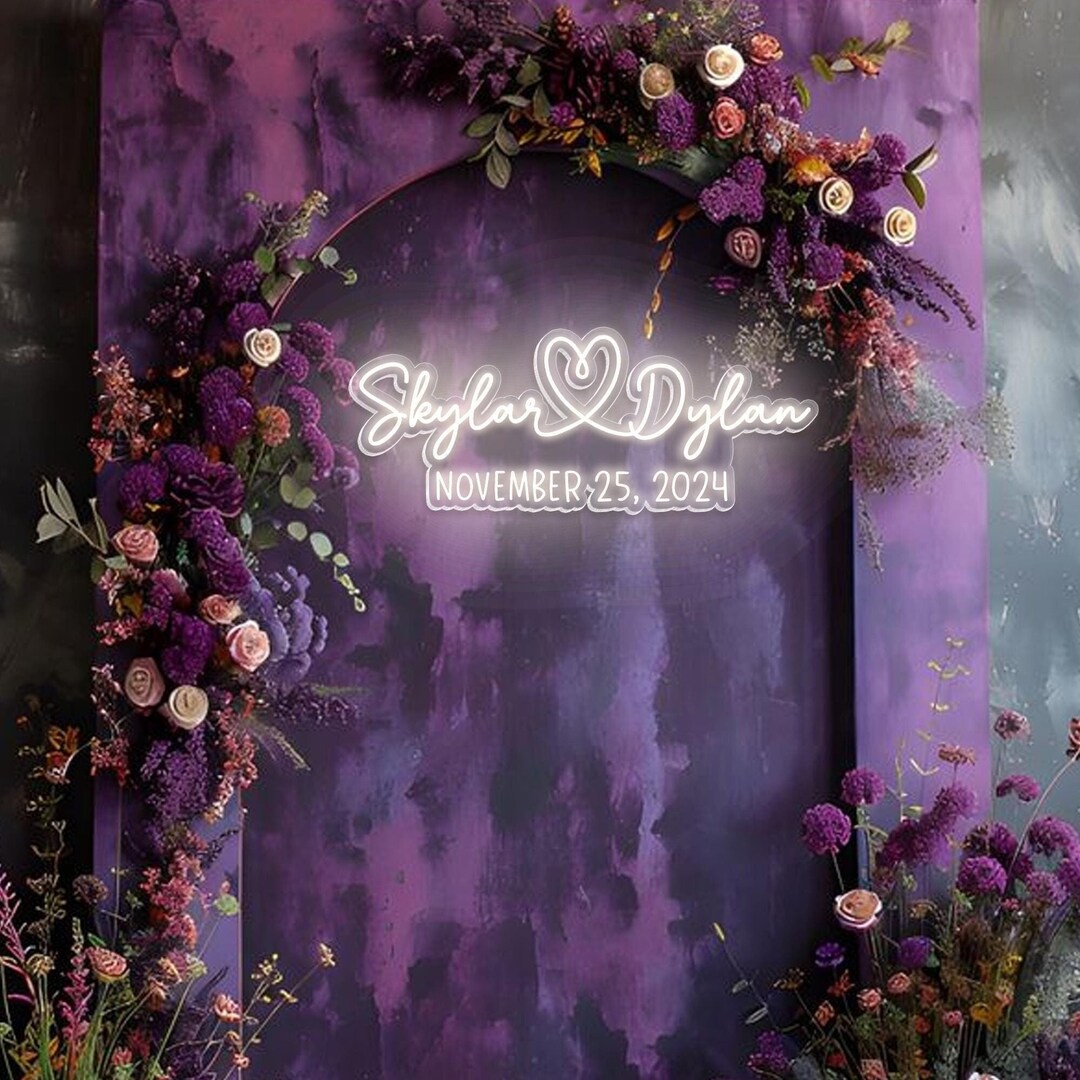 Custom Wedding Neon Sign, Couple Name Neon Sign, Wedding Decor Neon ...