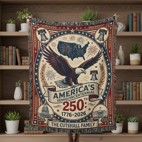 250 Years America Blanket - Etsy