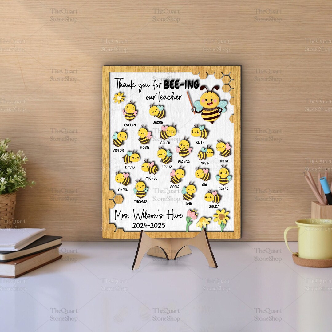 Personalized Teacher Classroom 3D Wood Sign, Custom 2 Layer Art Piece ...