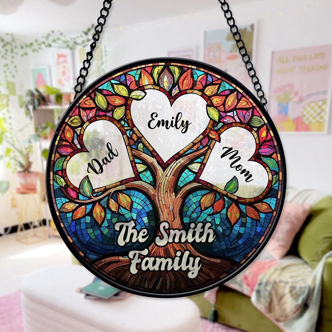 Mother's Day Family Tree Suncatcher, Family Unbreakable Bond Tree of ...