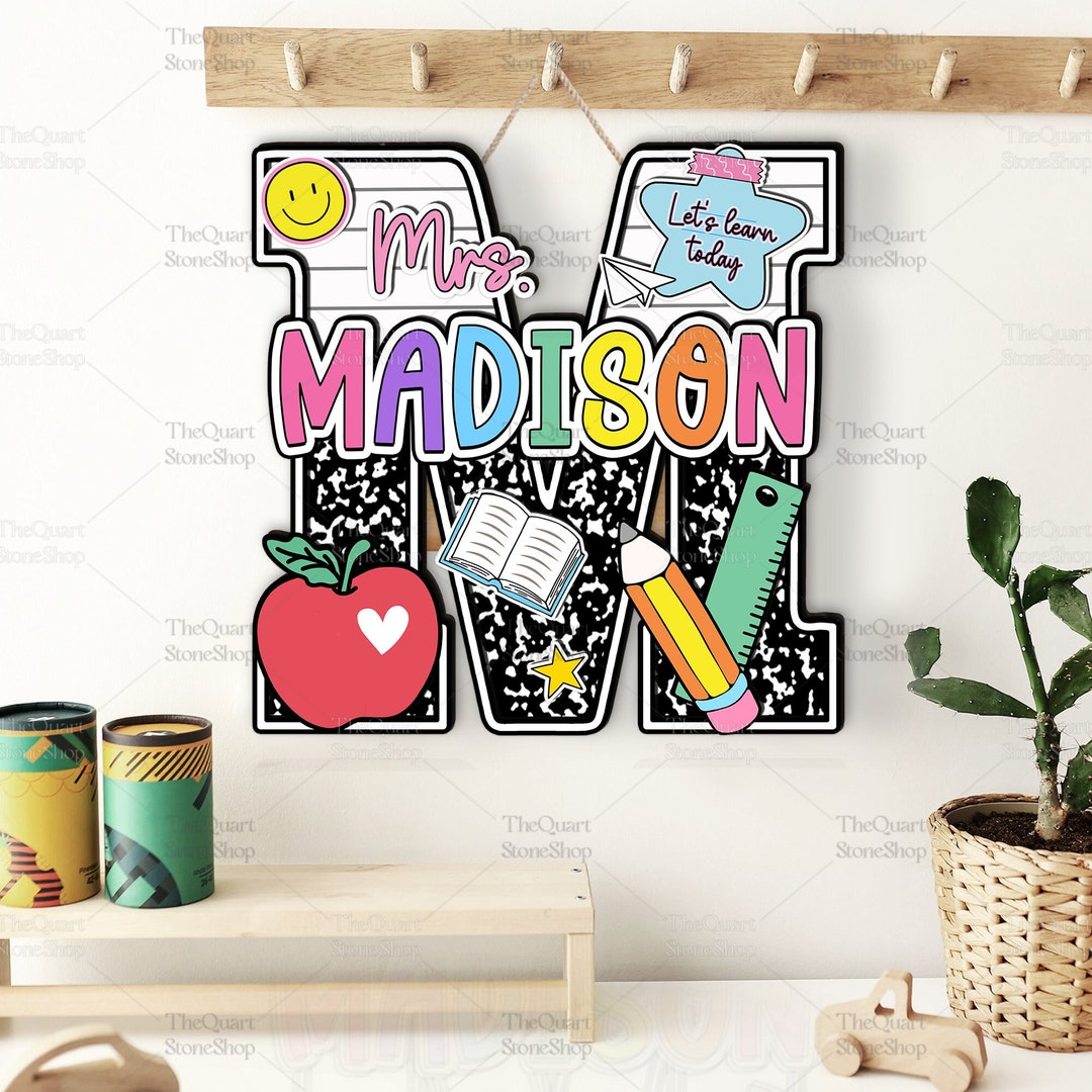 Personalized Classroom 3D Wood Art, 2 Layer Art Piece Door Sign Teacher ...