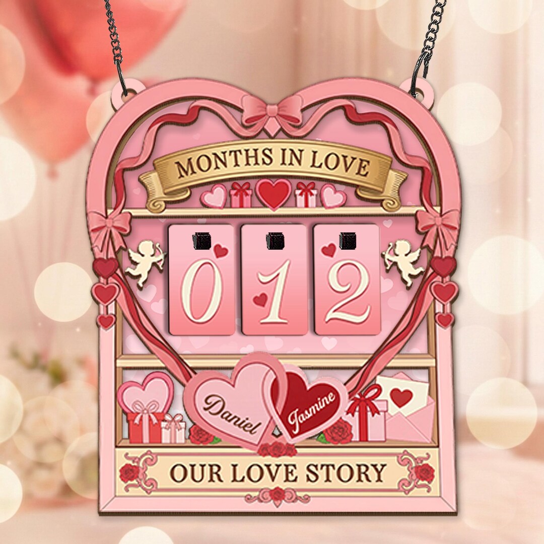 Personalized Months in Love Tracker, Anniversary Boyfriend Gift for Her ...