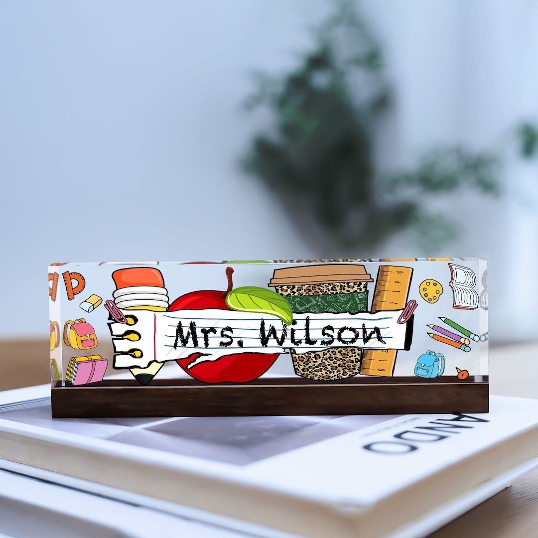 Desk Name Teacher Sign, Personalized Teacher Desk Name Plaque, Teacher ...