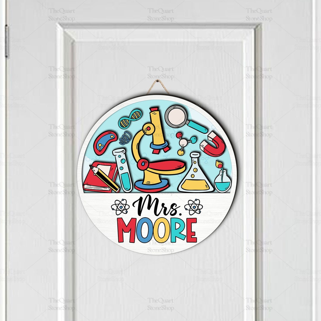Personalized Science Lab 3D Wood Art, 2 Layer Art Piece Door Sign for ...