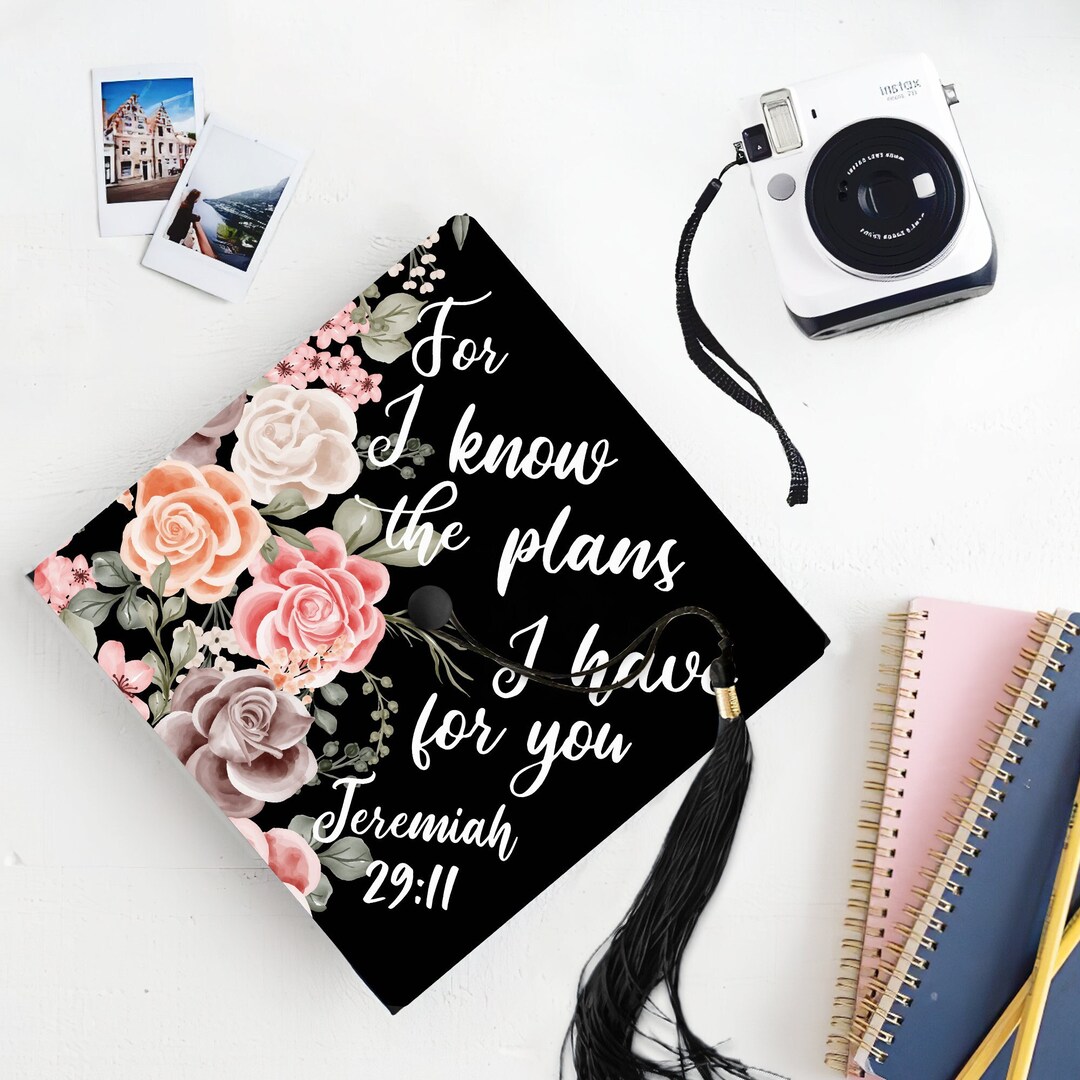 For I Know the Plans I Have for You Graduation Cap Topper, Vintage ...