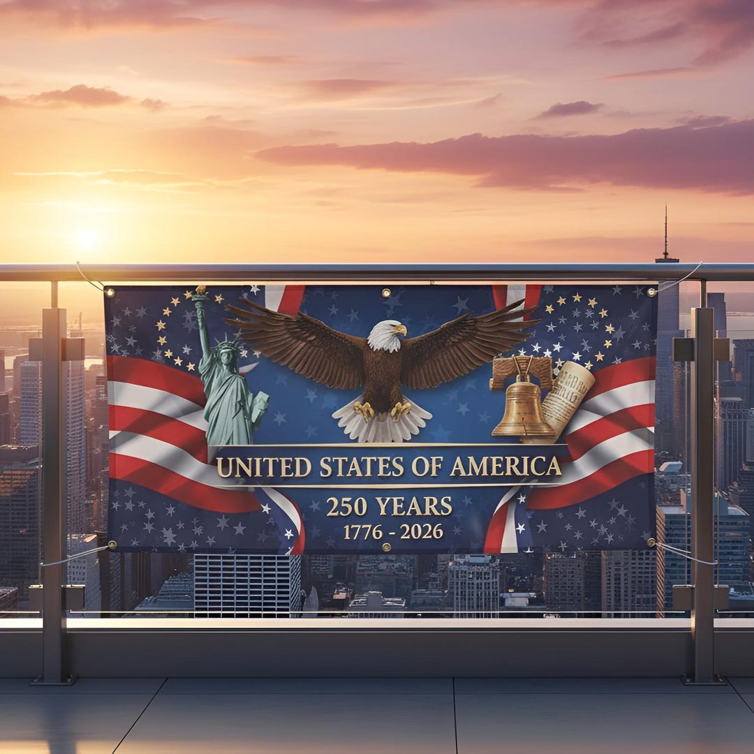 America 250 Years Flag 1776-2026 USA Semiquincentennial Banner ...