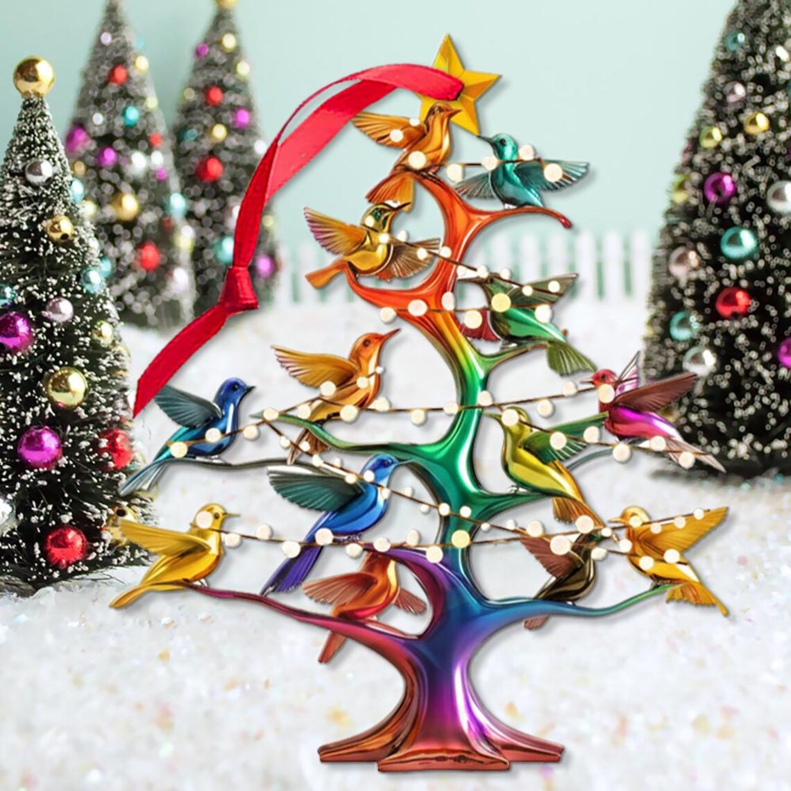 Hummingbird Christmas Tree Ornament 2025, Acrylic Bird Lover Gift for ...