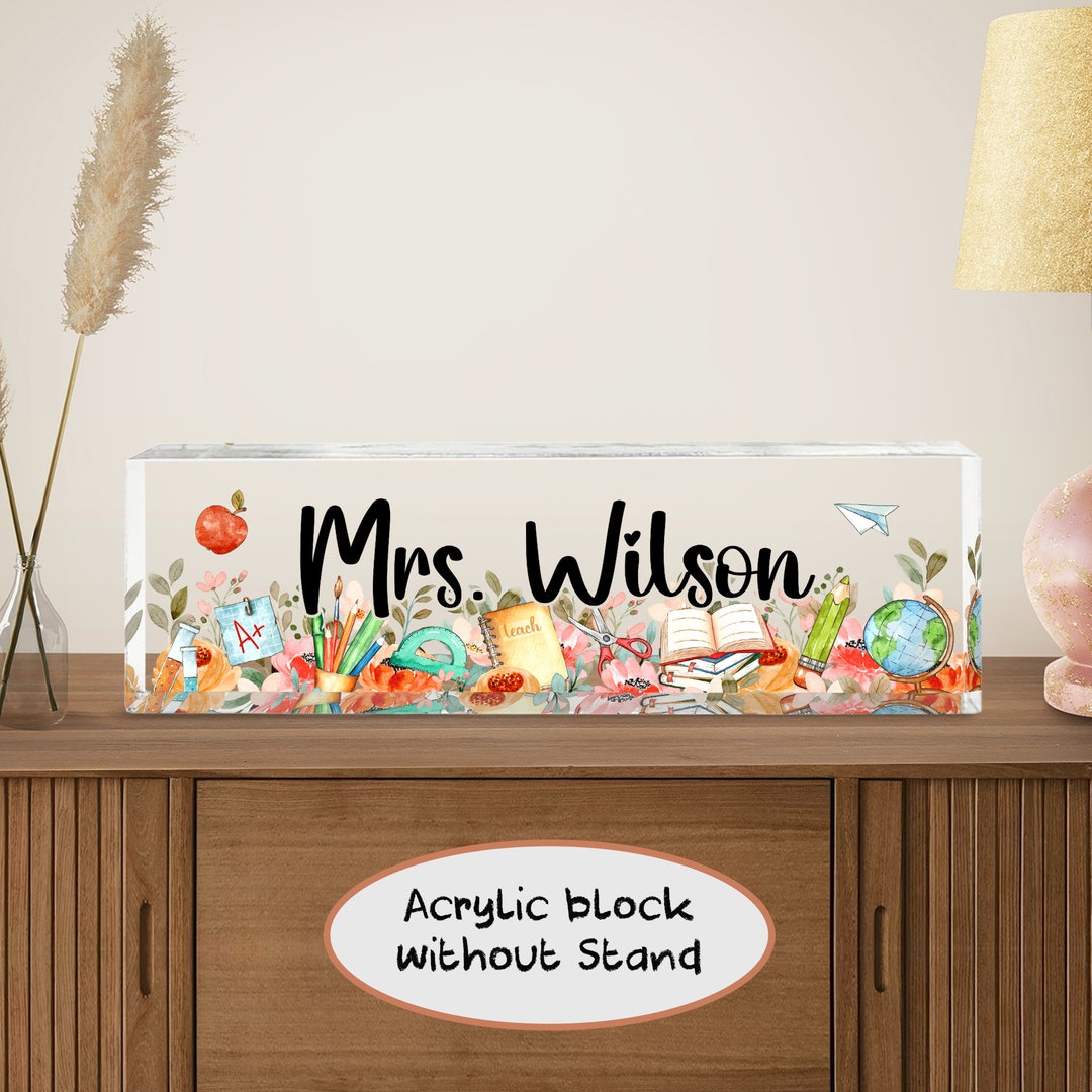 Elementary Teacher Sign, Personalized Teacher Desk Name Block, Teacher ...
