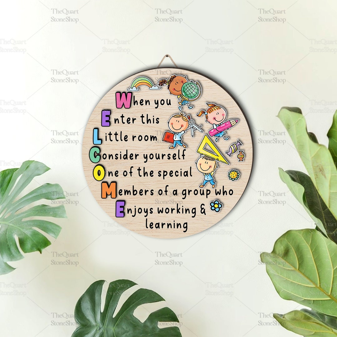 Personalized Welcome to Class 3D Wood Sign, Custom 2 Layered Art Piece ...