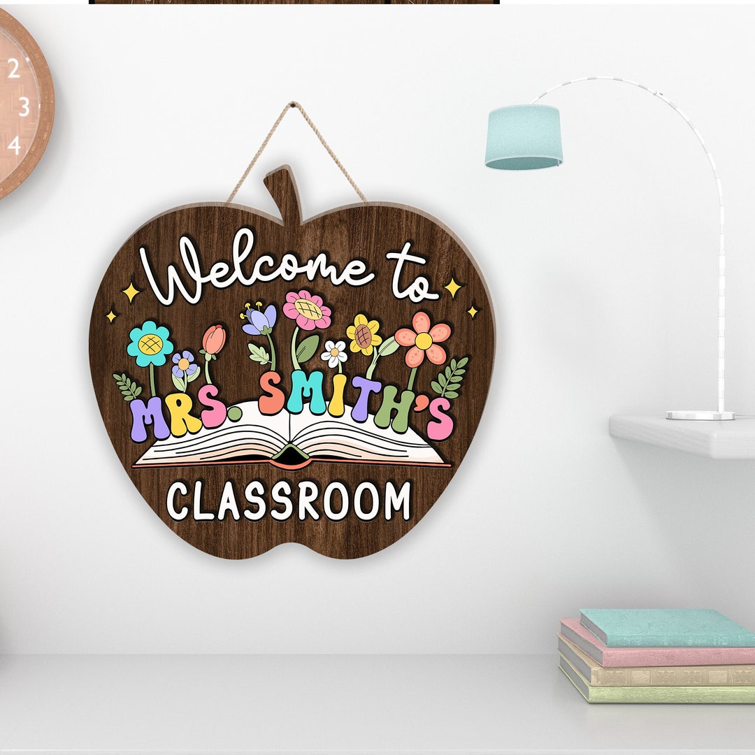 Personalized Classroom 3D Wood Sign 2 Layer Custom 2 Layered Art Piece ...