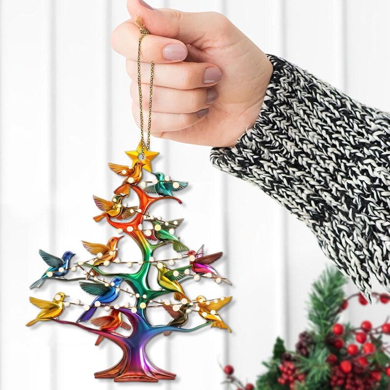 Hummingbird Christmas Tree Ornament 2025, Acrylic Bird Lover Gift for ...