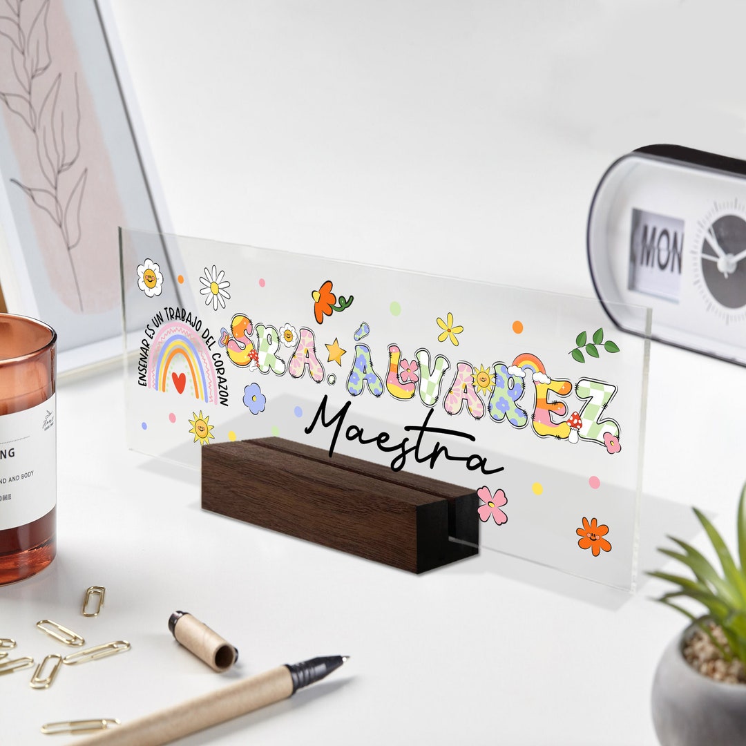 Personalized Maestra Acrylic Desk Plaque, Spanish Teacher Room Decor ...