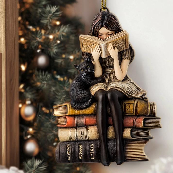 Christmas Book Ornament, Bookworm Gifts, Girl Reading Ornament, 2025 ...