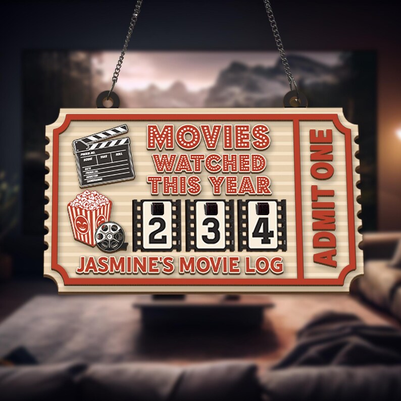 Movies Watched This Year Counter Sign With Interchangeable Tiles ...