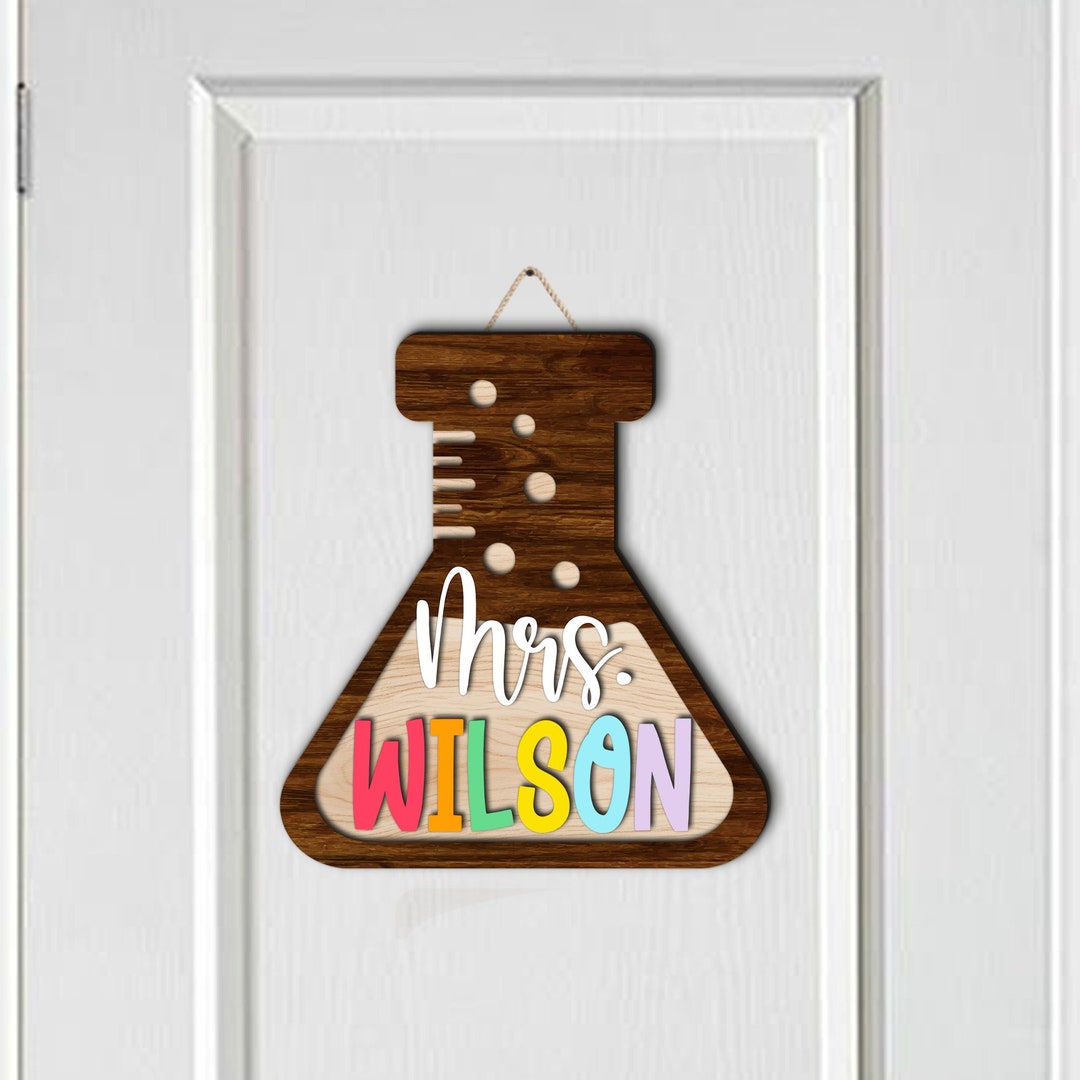 Personalized Science Lab 3D Wood Art, 2 Layer Art Piece Door Sign for ...