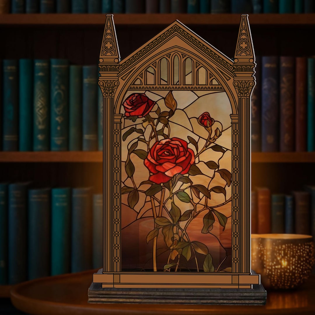 Beauty Beast Inspired Enchanted Rose Suncatcher Candle Holder, Fairy ...