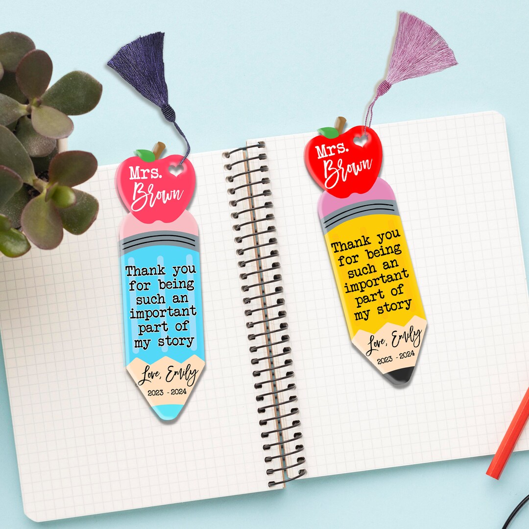 Personalized Acrylic Bookmark for Teacher, Thank You Teacher Gift ...