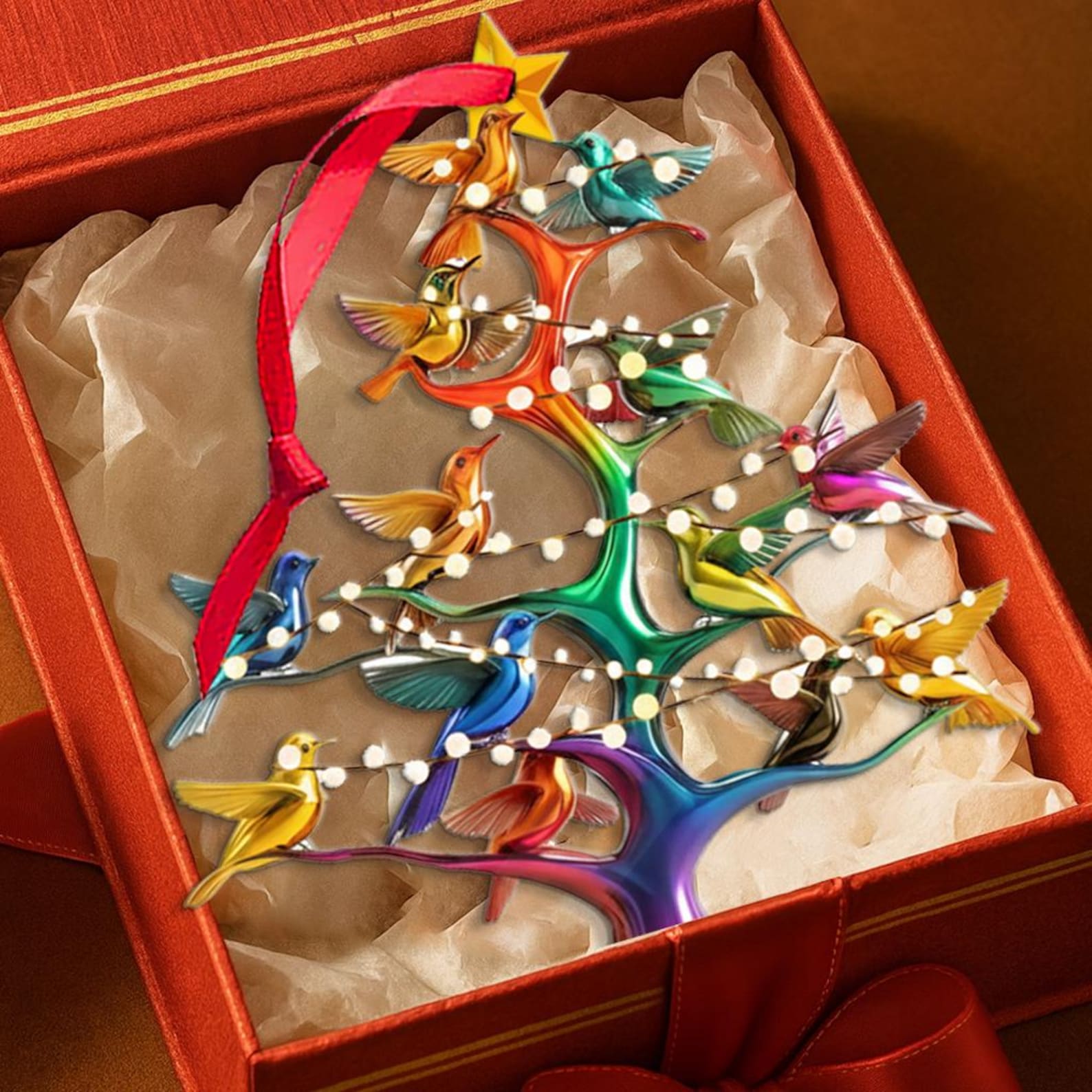 Hummingbird Christmas Tree Ornament 2025, Acrylic Bird Lover Gift for ...