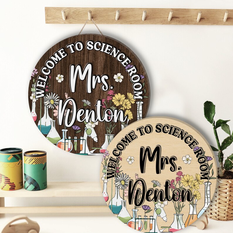 Personalized Science Classroom 3D Wood Sign 2 Layer Custom 2 Layered ...