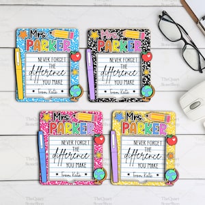 Composition Book Name Teacher Sticky Note Holder, 3 Layered 3D Wood ...