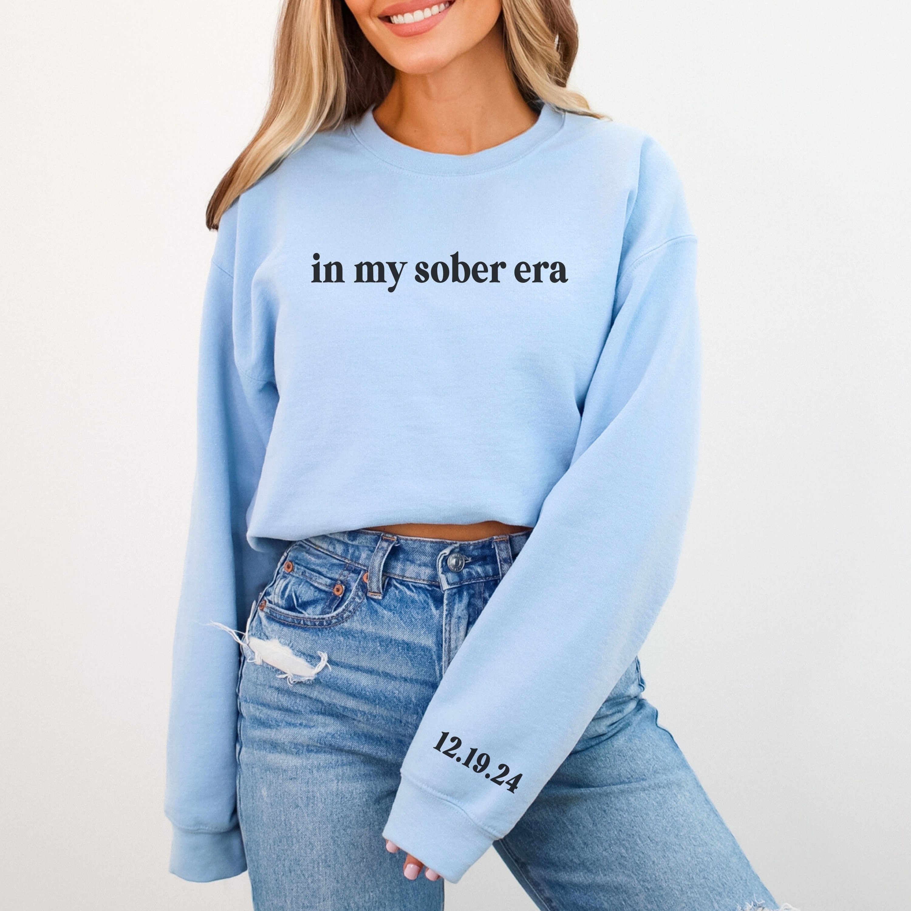 CUSTOM in My Sober Era Sweatshirt, Personalized Sobriety Date Crewneck ...