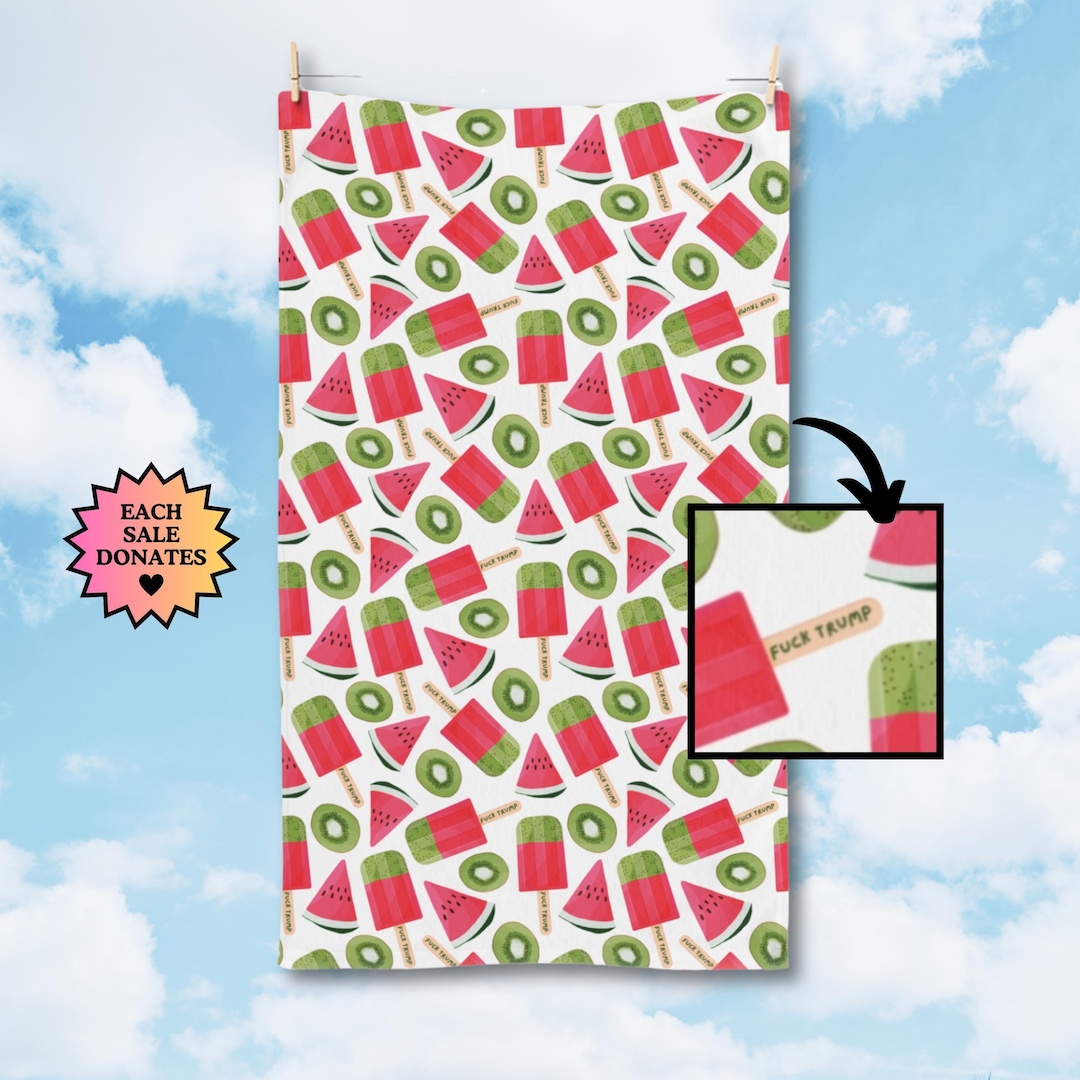 Subtle F*ck Trump Hand Towel, Funny Political Home Decor, Watermelon ...
