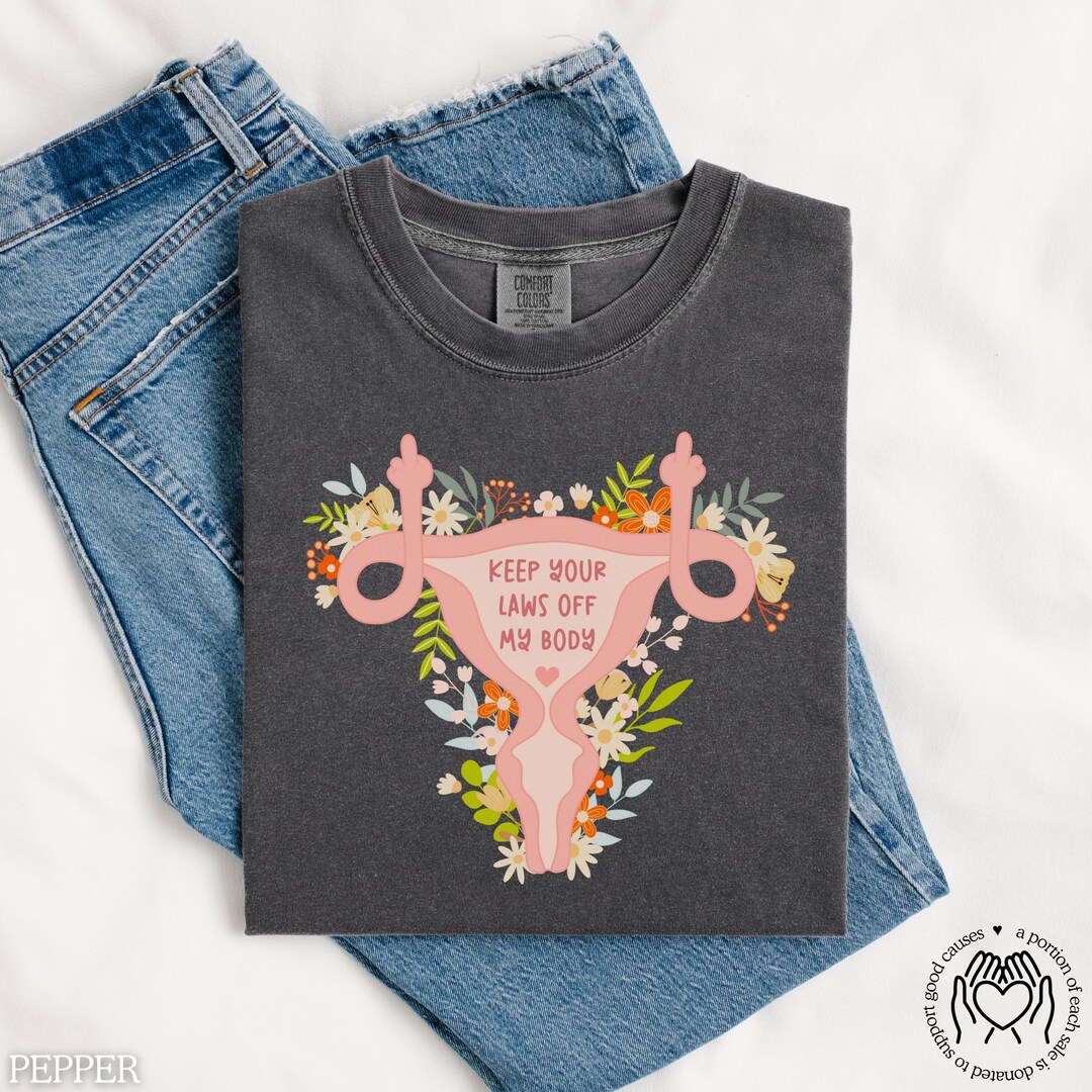 Reproductive Rights T-shirt, Floral Uterus Crewneck Tee, Flower Pro ...