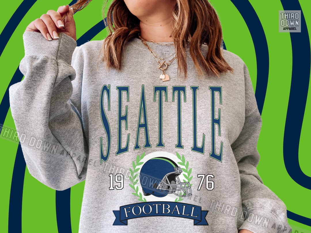 Throwback Seattle Football Sweatshirt, Vintage Seahawks Football ...