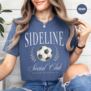 Sideline Social Club Soccer Shirt, Comfort Colors Sports T-shirt ...
