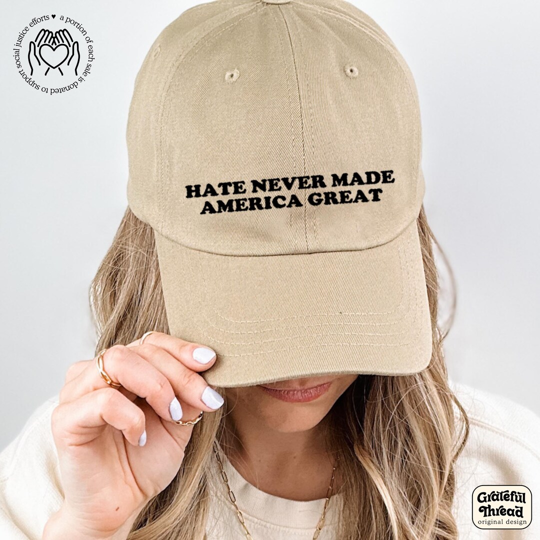 EMBROIDERED Hate Never Made America Great Hat, Embroidery Baseball Cap ...