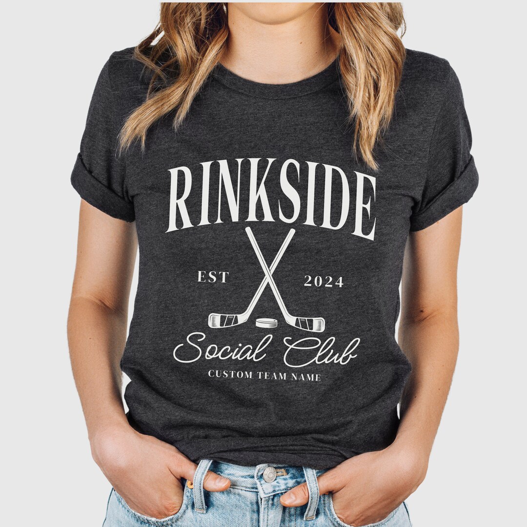 CUSTOM Rinkside Social Club T-shirt, Personalized Hockey Mom Crewneck ...