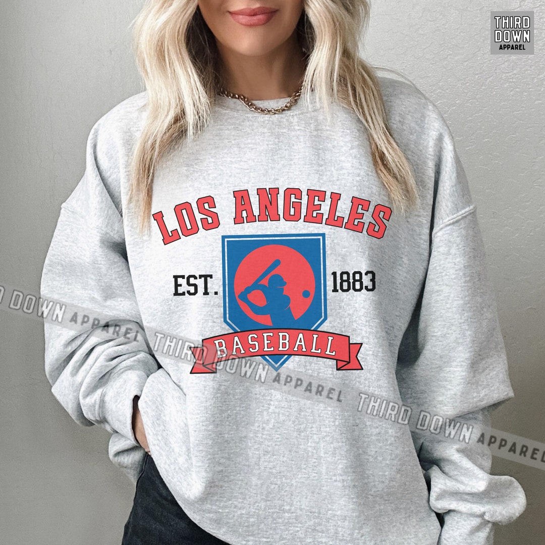 Throwback Los Angeles Baseball Sweatshirt, Vintage Style Dodgers ...