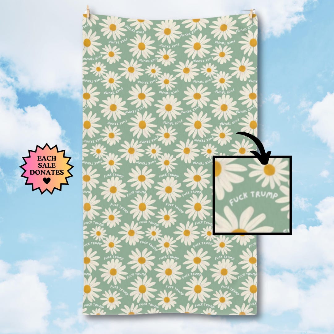 Subtle F*ck Trump Hand Towel, Funny Political Home Decor, Daisy Kitchen ...