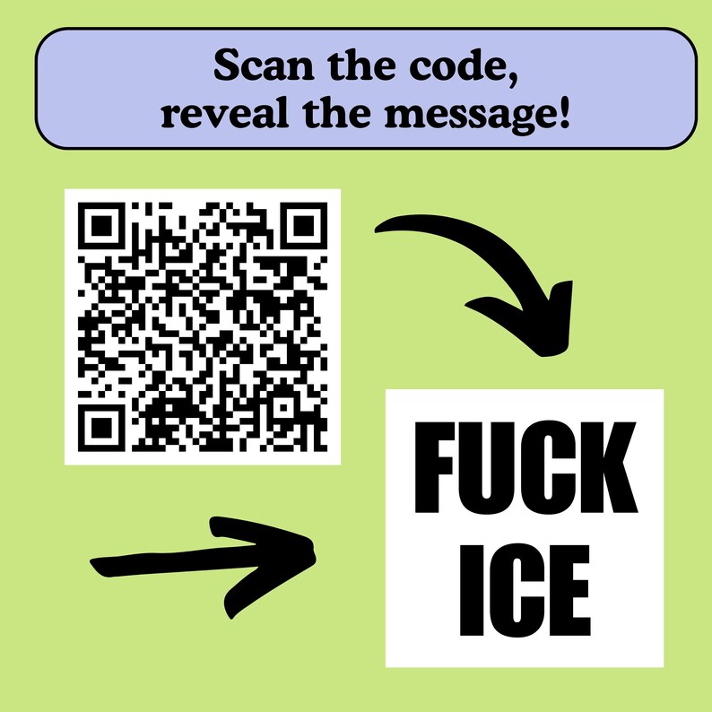 F*ck ICE QR Code Flag, Subtle Anti Trump Garden Flag, FDT Garden Flag ...