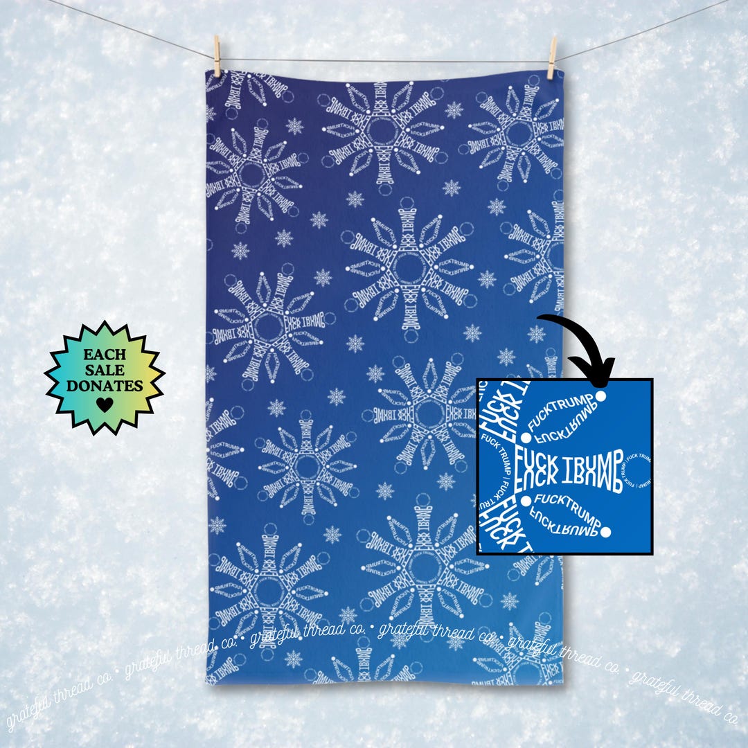 Subtle F*ck Trump Snowflake Hand Towel, Winter Political Home Decor ...