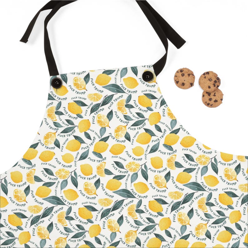 Subtle F*ck Trump Classic Lemon Cooking Apron, Citrus Kitchen Decor ...