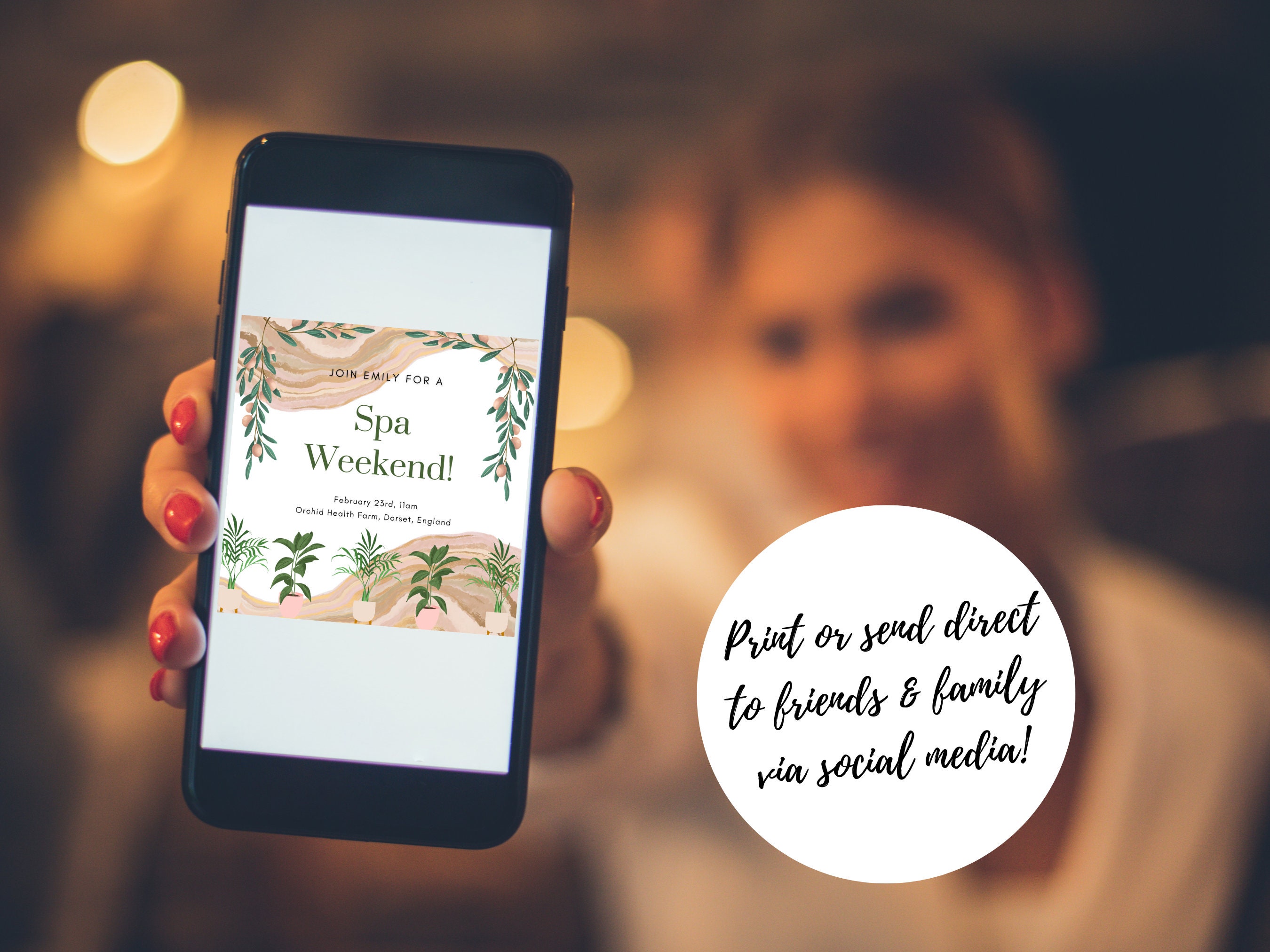 EDITABLE Spa Weekend Invitation Template Printable Pamper - Etsy