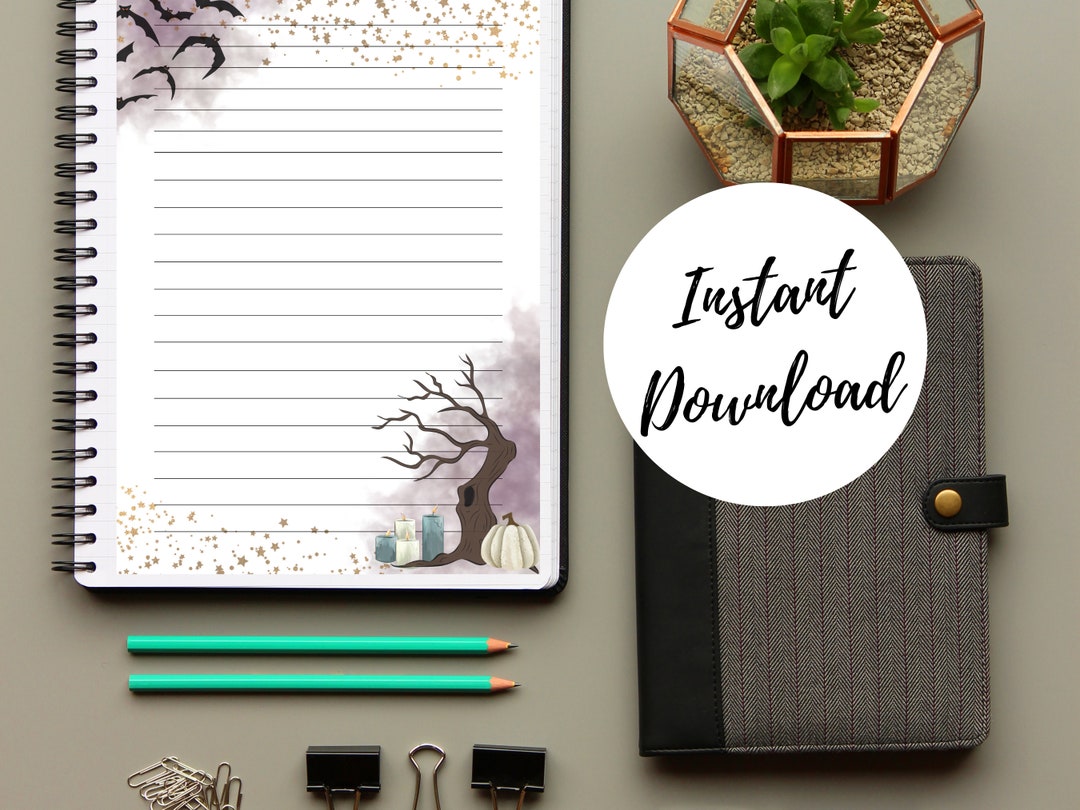 PRINTABLE A4 Halloween Stationary Lined and Unlined Paper, Journal ...