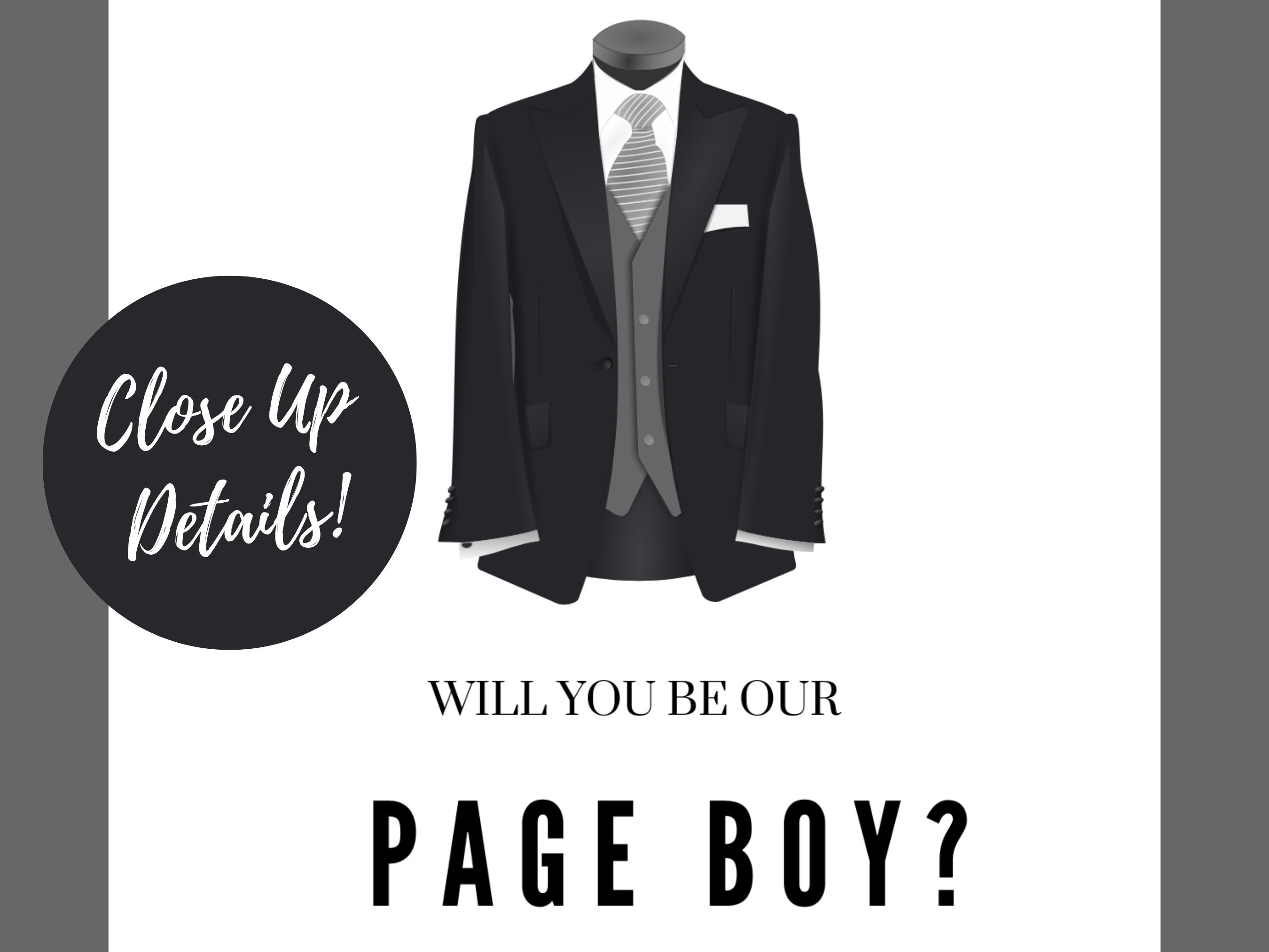 PRINTABLE Simple Groomsman Proposal Will You Be Our Page Boy - Etsy