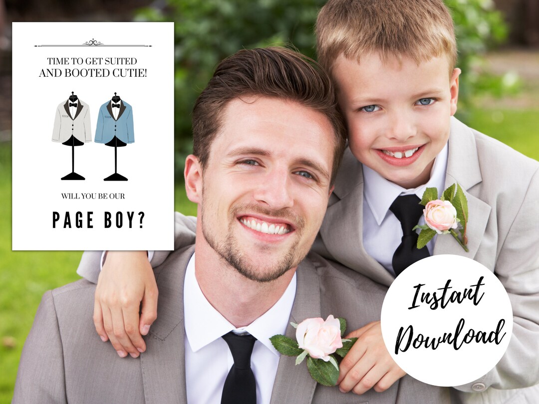PRINTABLE Simple Groomsman Proposal Will You Be Our Page Boy Card ...