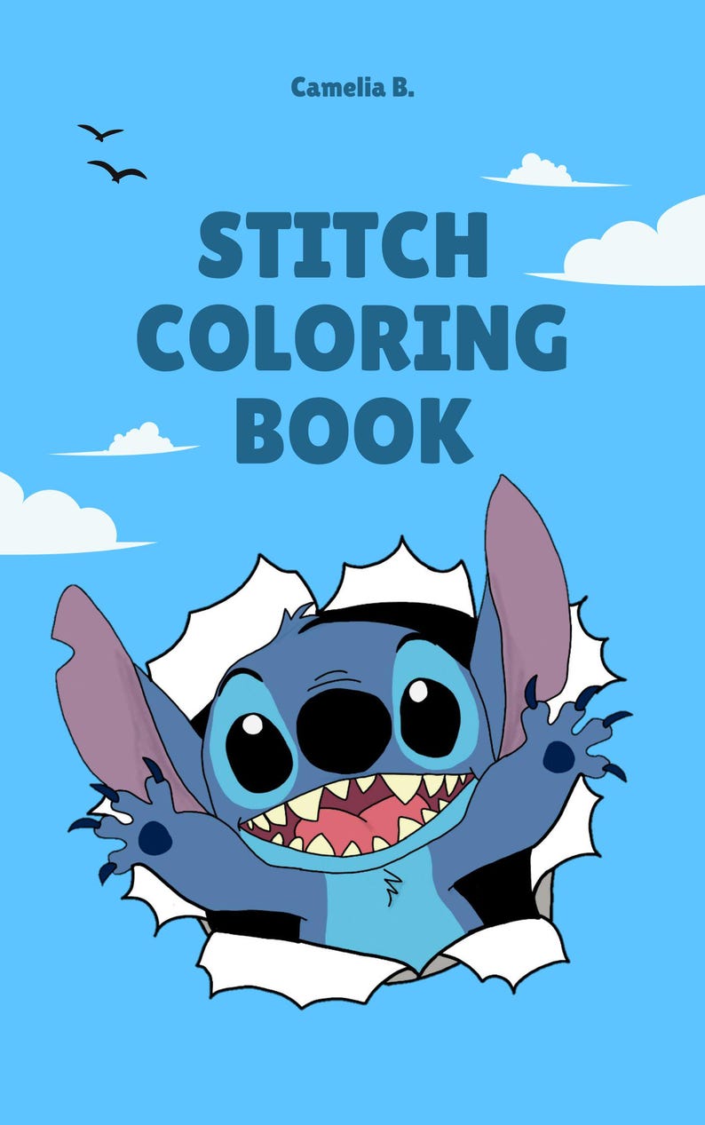 Stitch Coloring Book - Etsy
