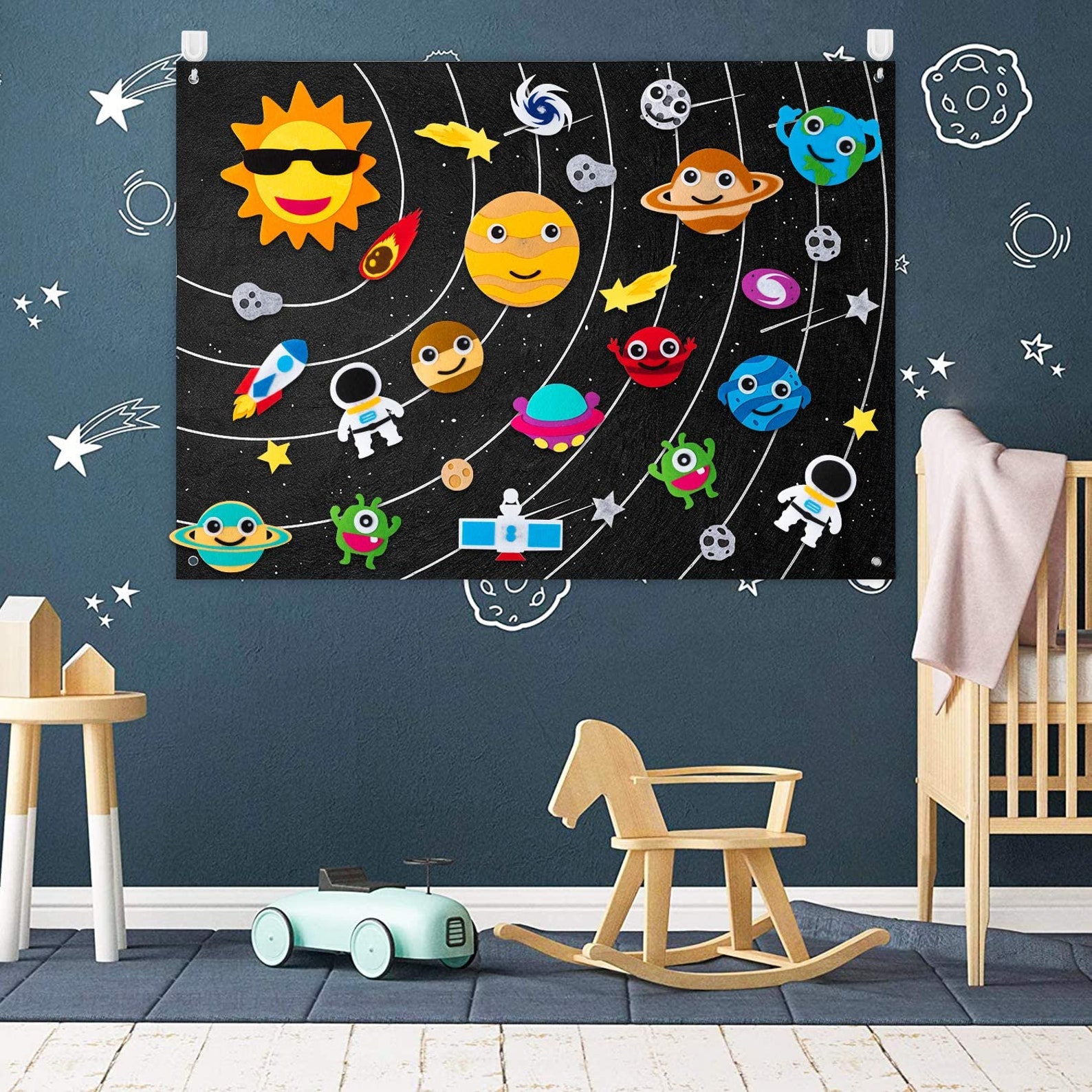 Montessori Space Felt Poster - Etsy