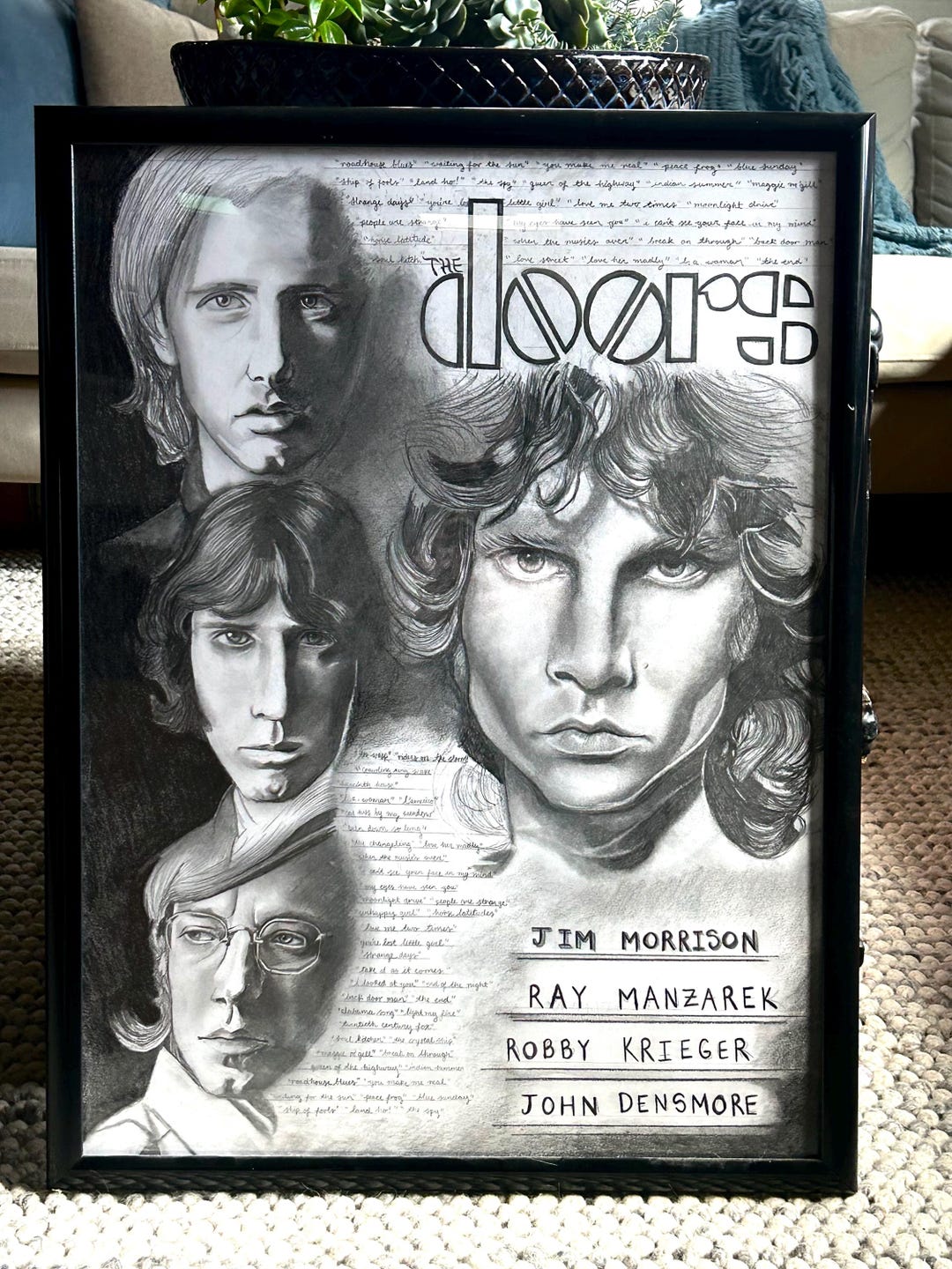 The Doors Poster (graphite Original Drawing) - Etsy