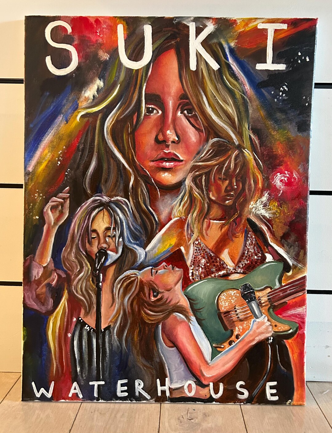 Suki Waterhouse Collage Painting - Etsy