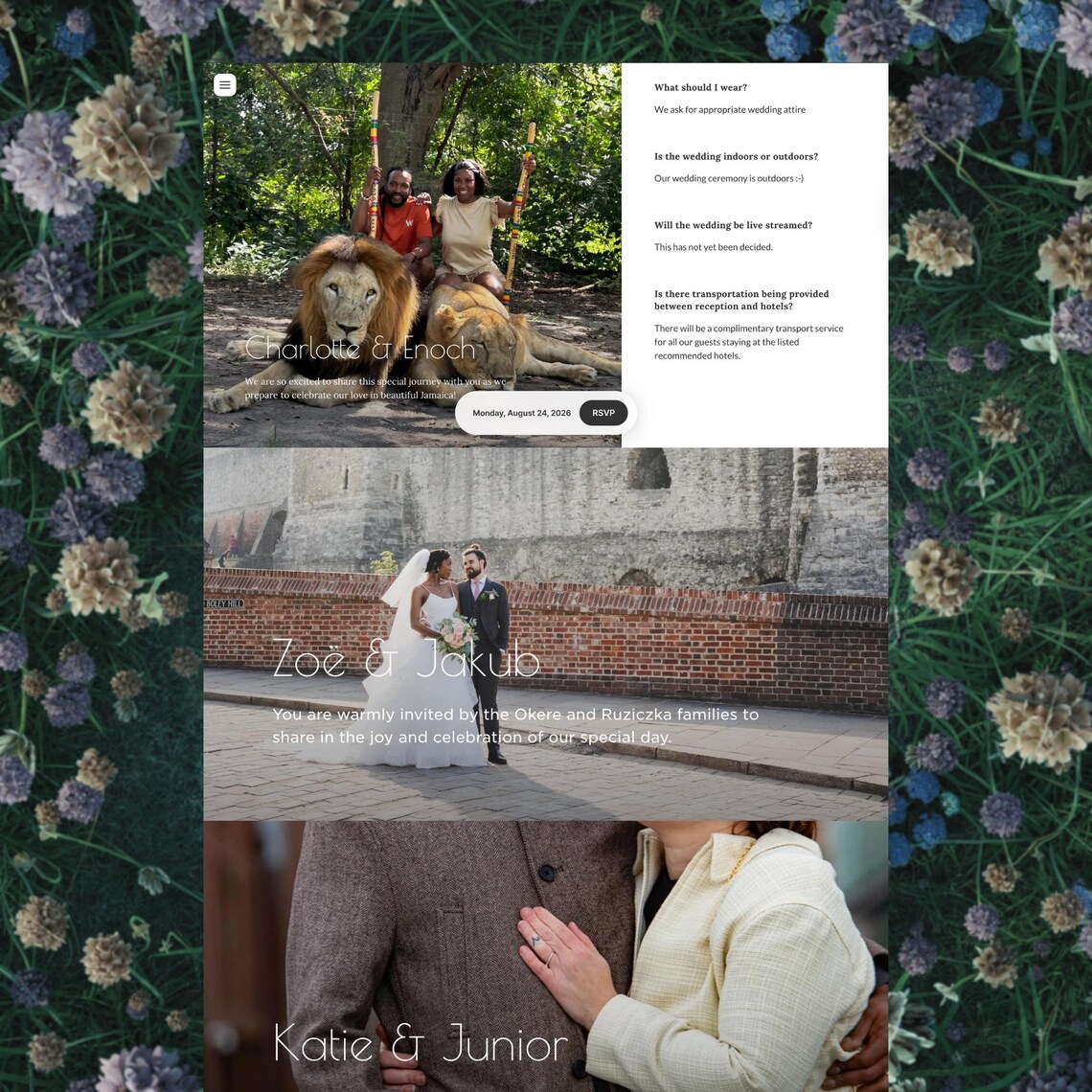 Custom Wedding Website Design | Withjoy Full Editing + RSVP & Guest ...